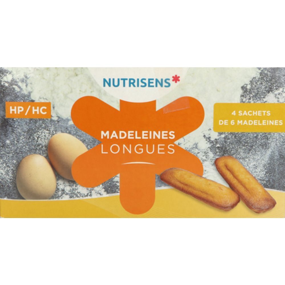 Nutrisens Madeleines Longues HP HC, Denrée alimentaire destinée à des ...